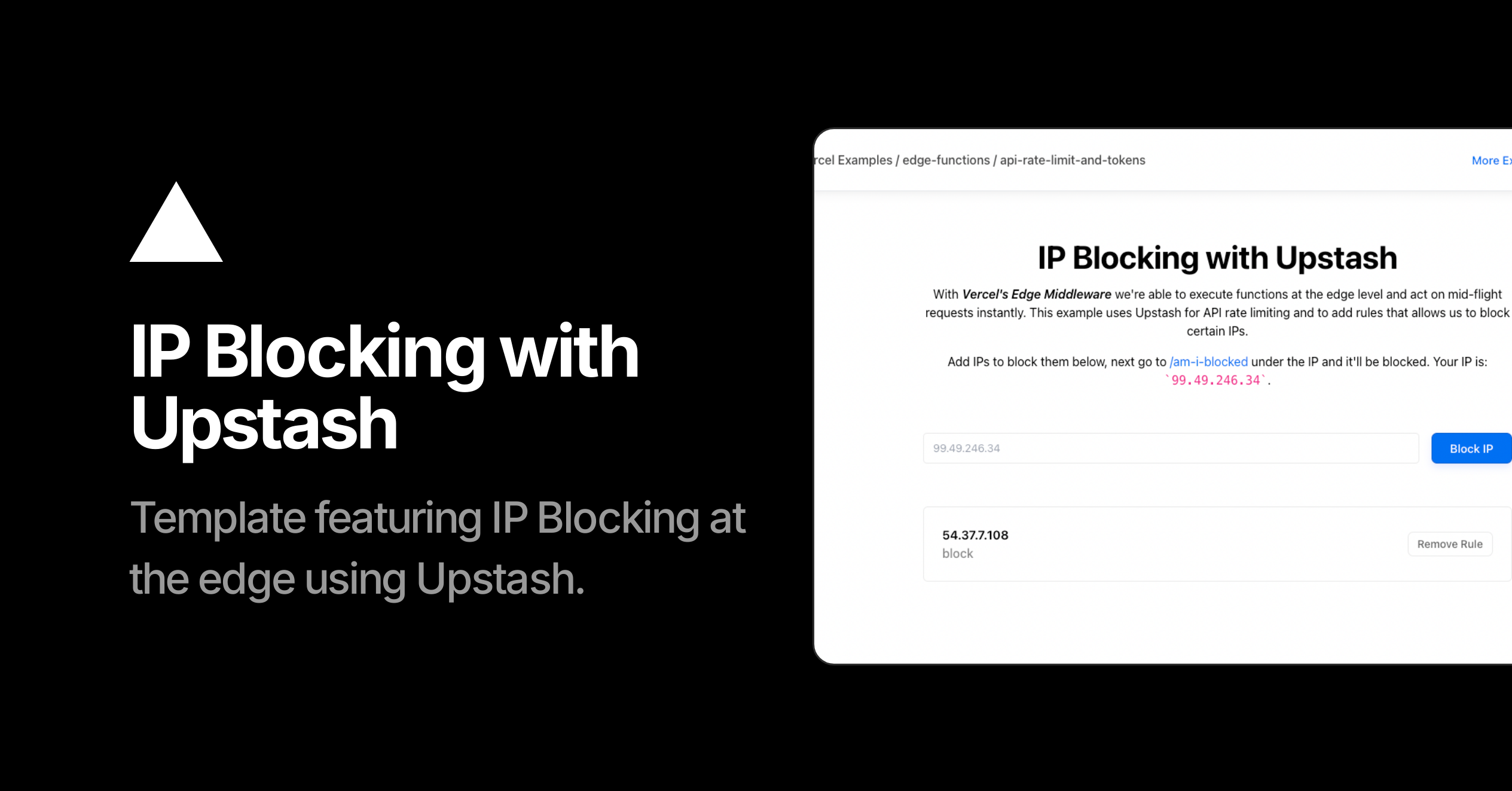 IP Blocking with Upstash – Vercel