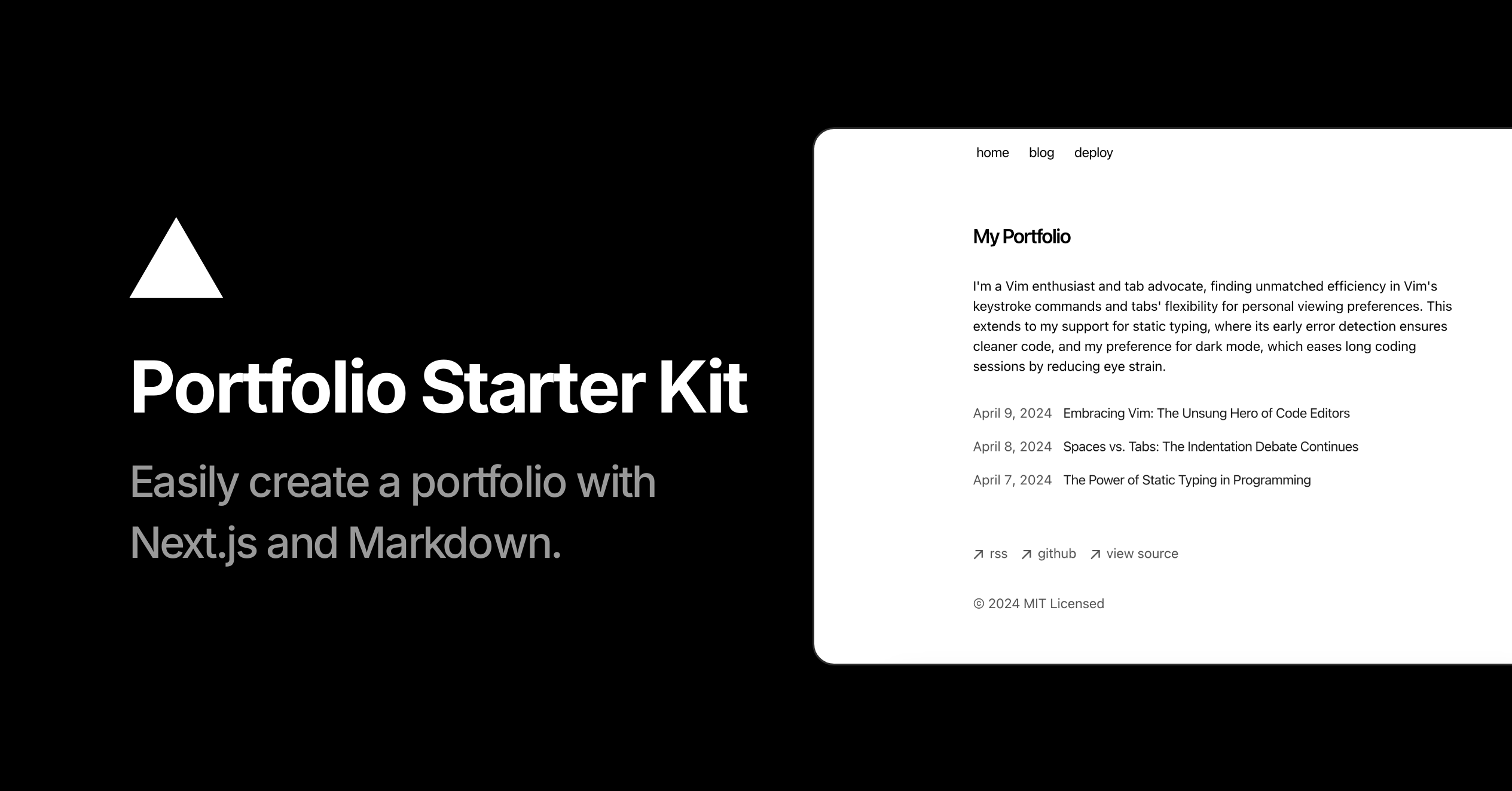 Portfolio Starter Kit – Vercel