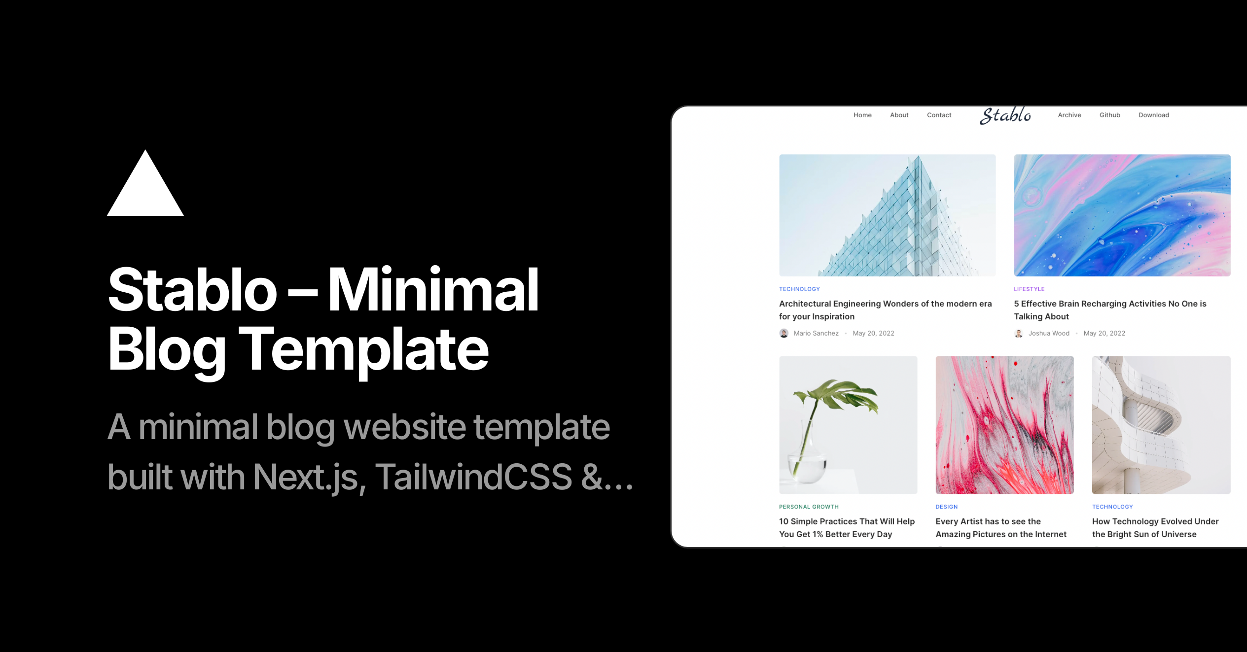 Stablo – Minimal Blog Template – Vercel