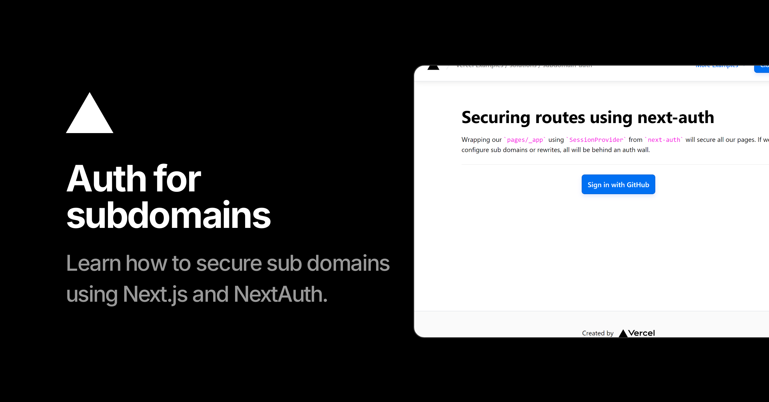 Auth for subdomains – Vercel